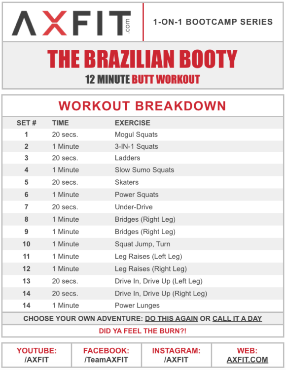 Brazilian Booty Workout - Home Boot Camp Series - AXFIT.COM